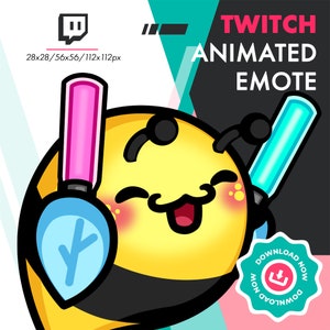 Animated Emotes, Cute Bee Cheer Emote for Twitch Youtube Discord ...