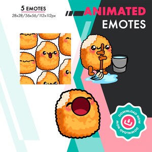 Animated Chicken Nugget Emotes Pack, 5 Cute Fried Chicken Steering ...