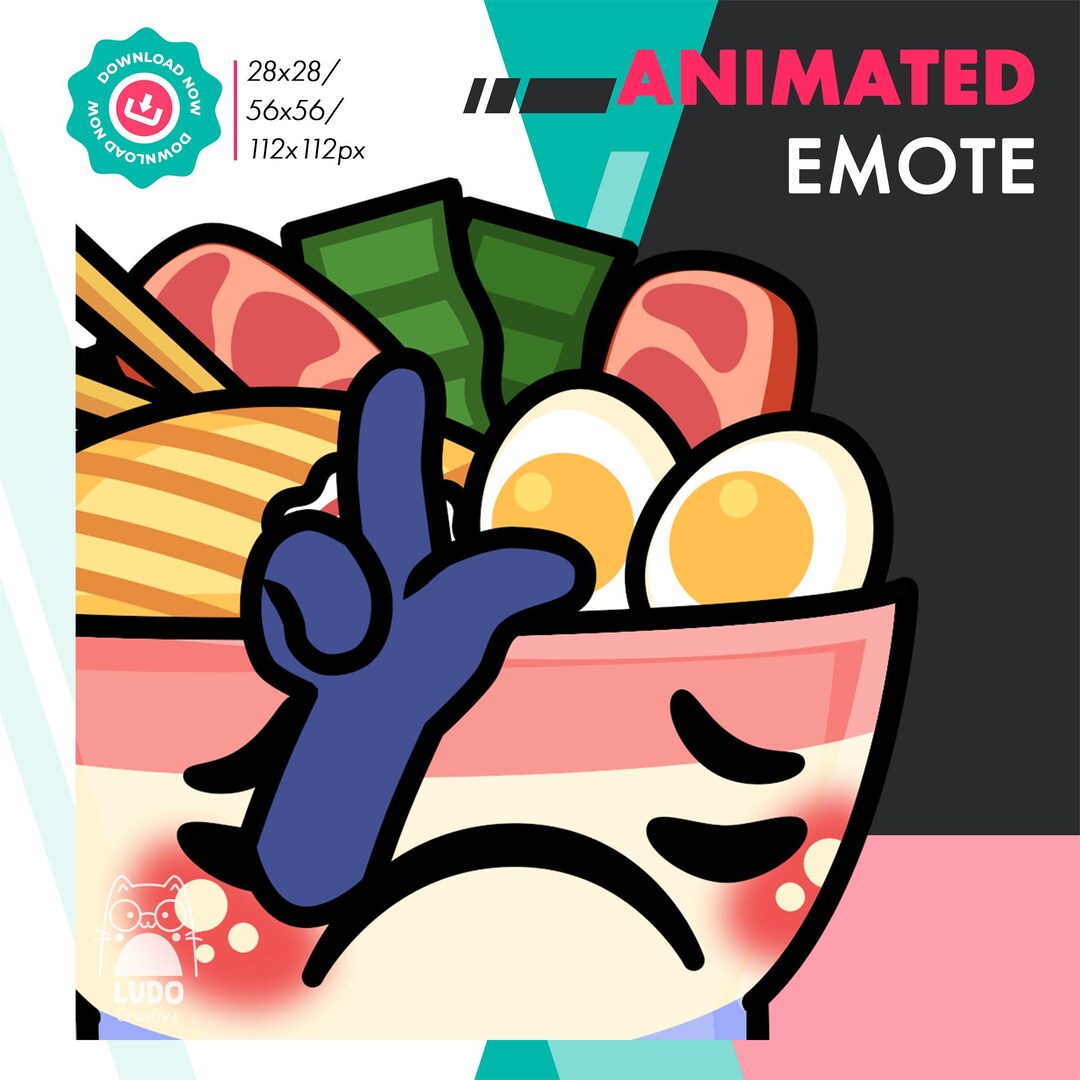 Animated Ramen L Emote, Cute Noodle Loser Emote for Twitch, Youtube ...