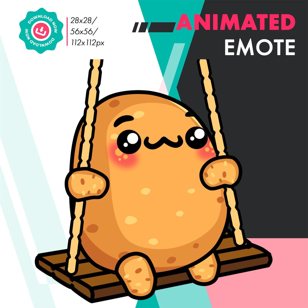 Animated Potato Swing Emote, Cute Potato Park Emote for Twitch Youtube ...