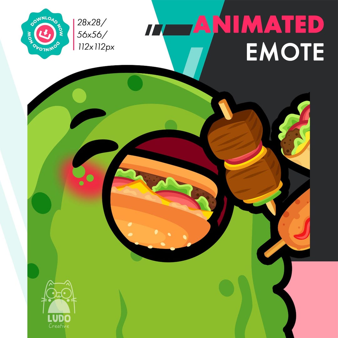 Animated Pickle Eating Junk Food Emote for Twitch, Youtube, Discord ...