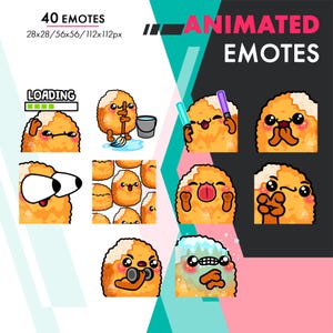 40 Animated Nugget Emotes Pack, Mega Cute Fried Chicken Steer, Wiggle ...