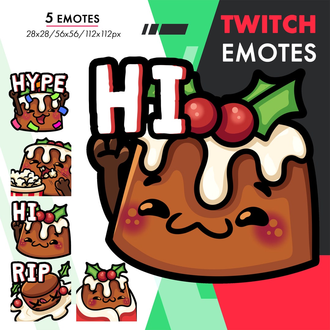 Christmas Pudding Emote Pack, Cute 5 Dessert Hype, Cozy Blanket, Rip ...