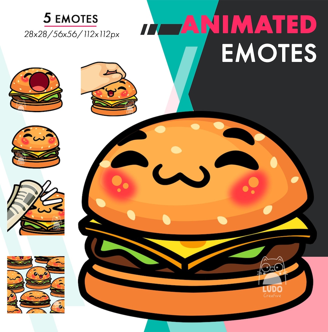 Animated Burger Emote Pack, 5 Food Raid, Pet, Bonk Digital GIF for ...