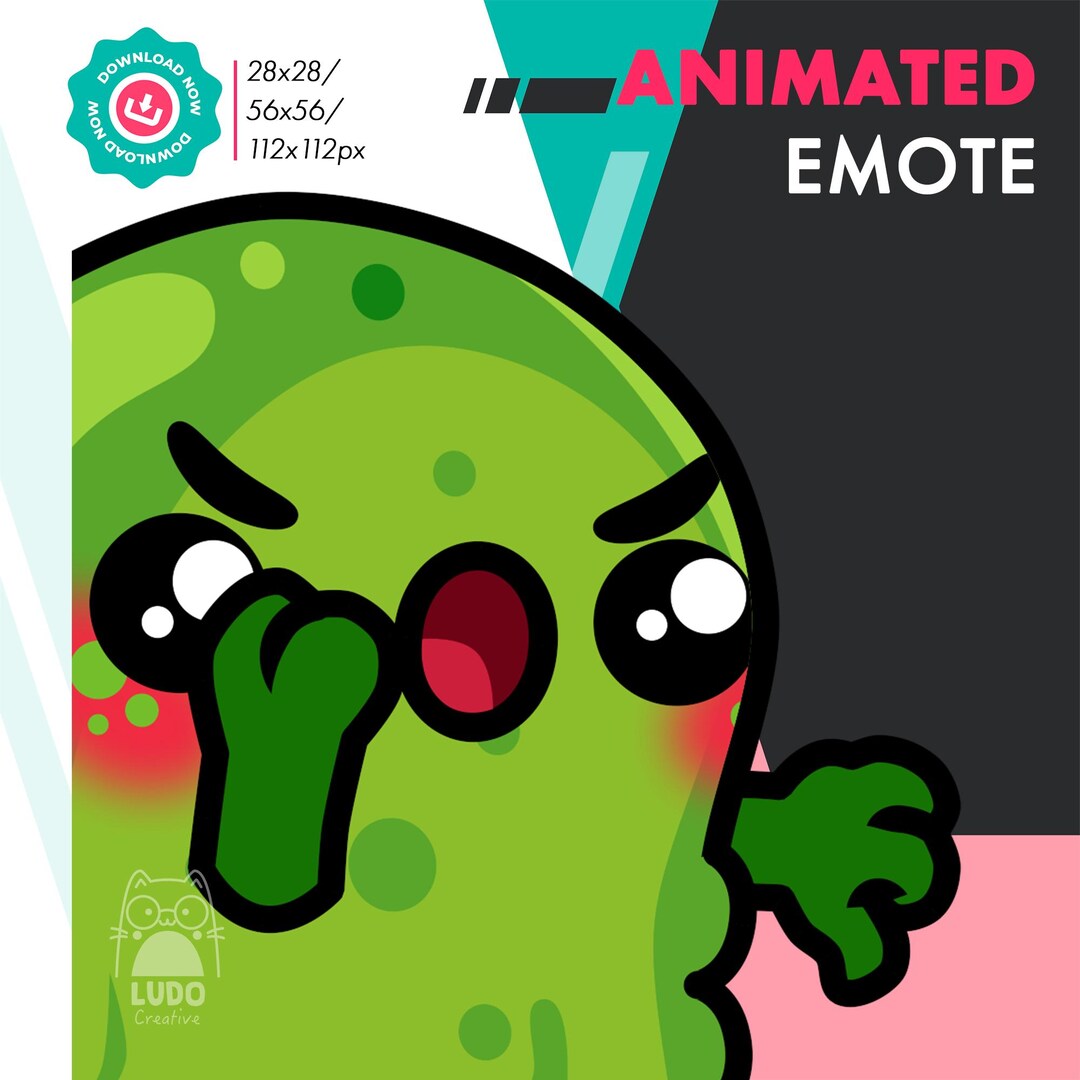 Animated Pickle Boo Emote, Kawaii Food Digital GIF for Twitch Streamers ...