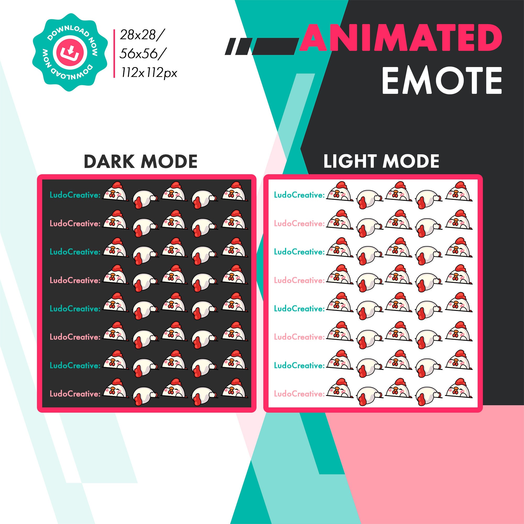 Animated Headbang Emote, Cute Chicken Face Slam Emote for Twitch ...