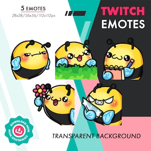 Bee Emote Pack 3, 5 Cute Wasp Lurk, Knife, Flower Emotes Bundle for ...
