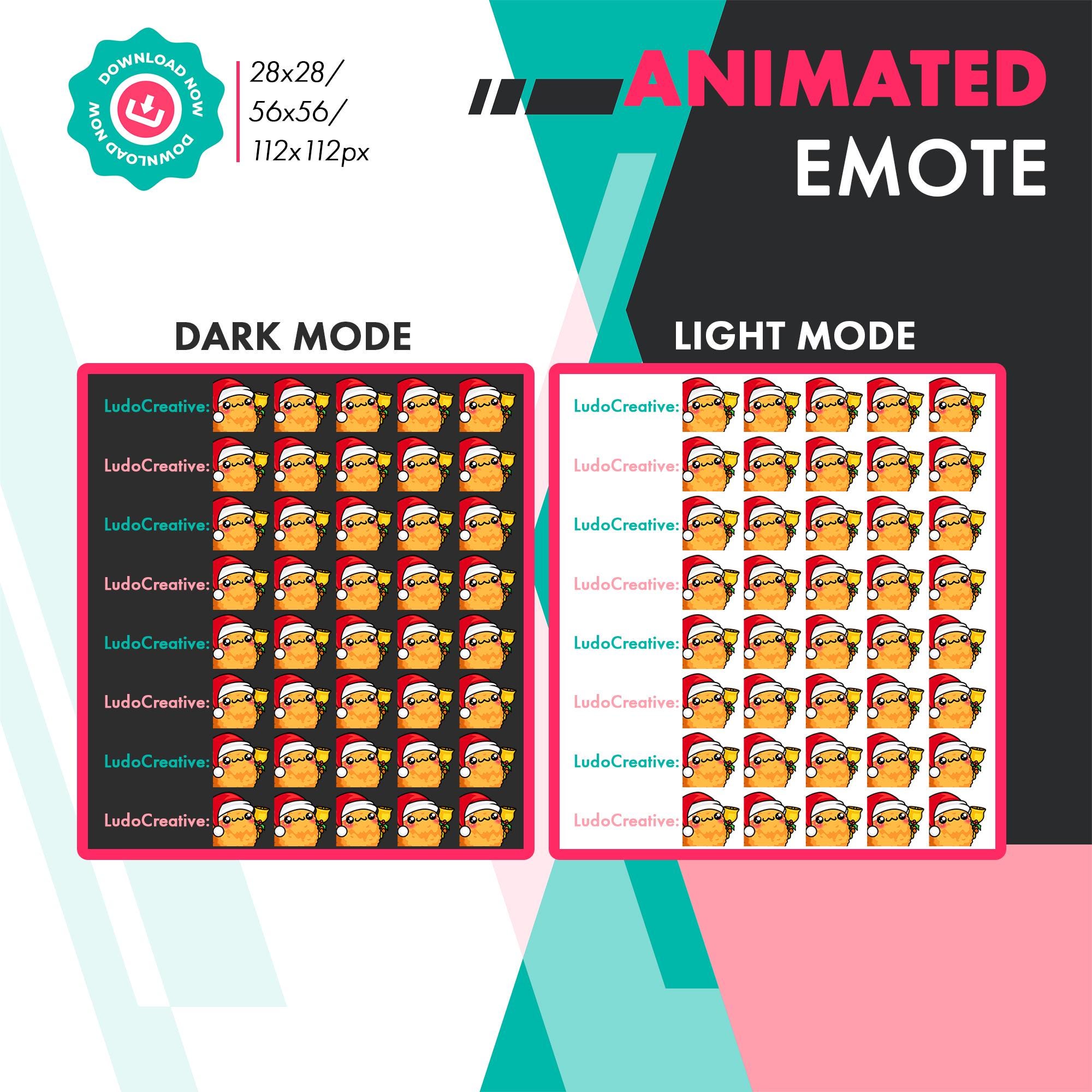 Animated Christmas Nugget Bell Emote, Cute Festive Fried Chicken Emote ...