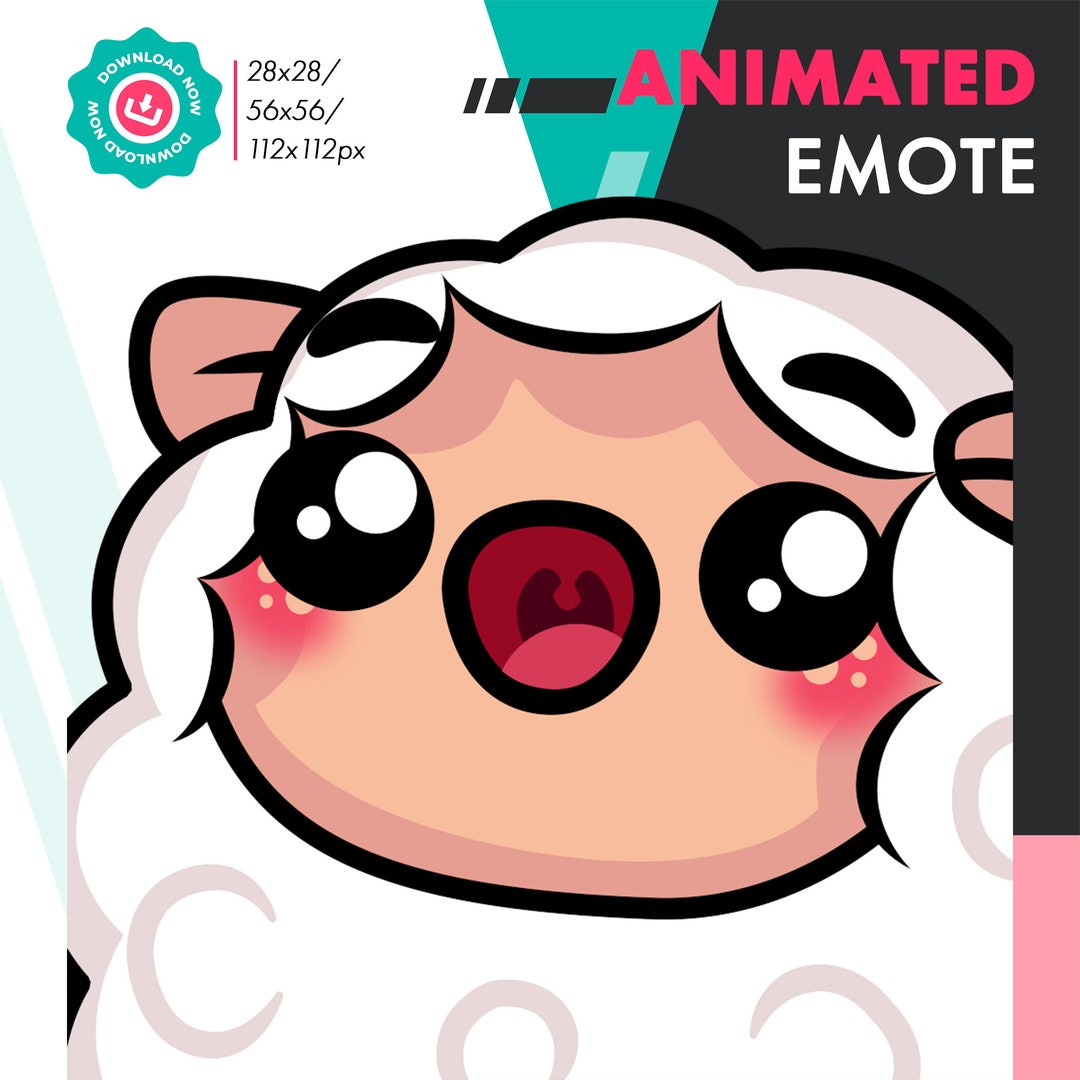 Animated Lamb Emote, Cute Sheep OMG Emote for Twitch Youtube Discord ...