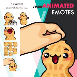 Animated Peanut Emotes Pack, 5 Cute Peanut Dance, Raid, Steer Emote Set ...