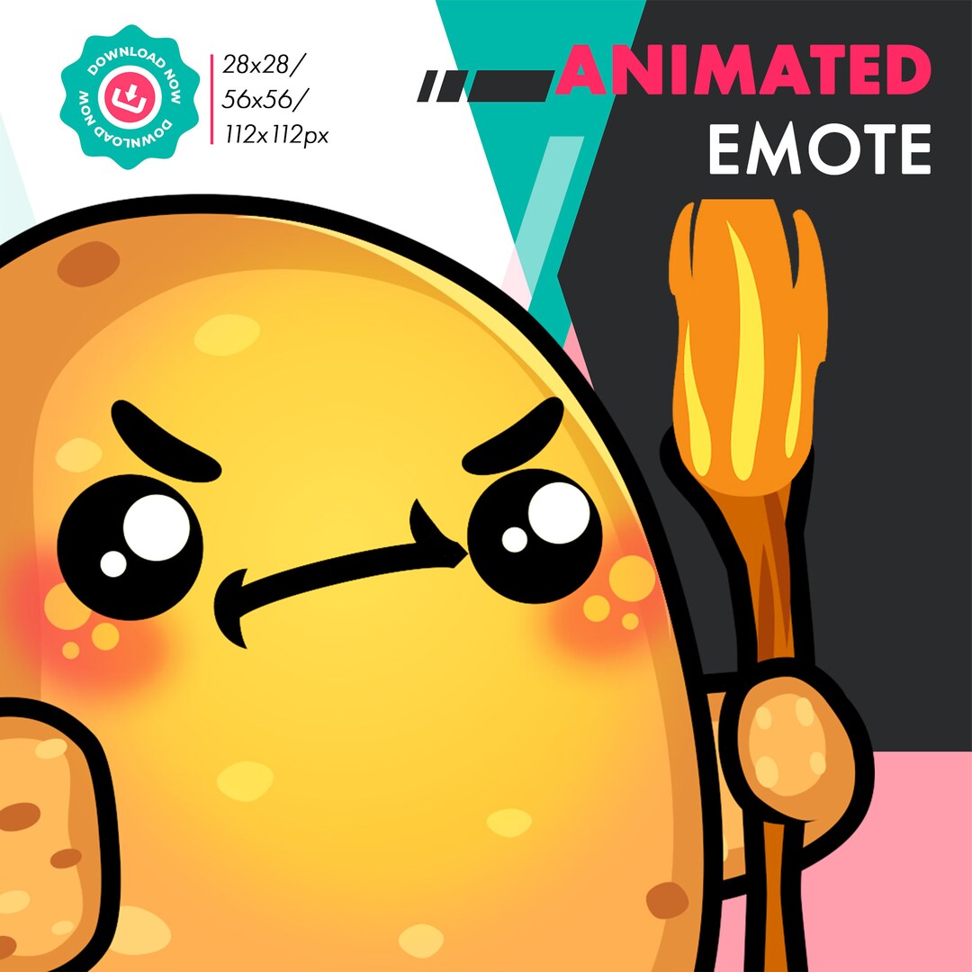 Animated Potato Emote, Cute Potato Riot Emote for Twitch, Youtube, Kick ...