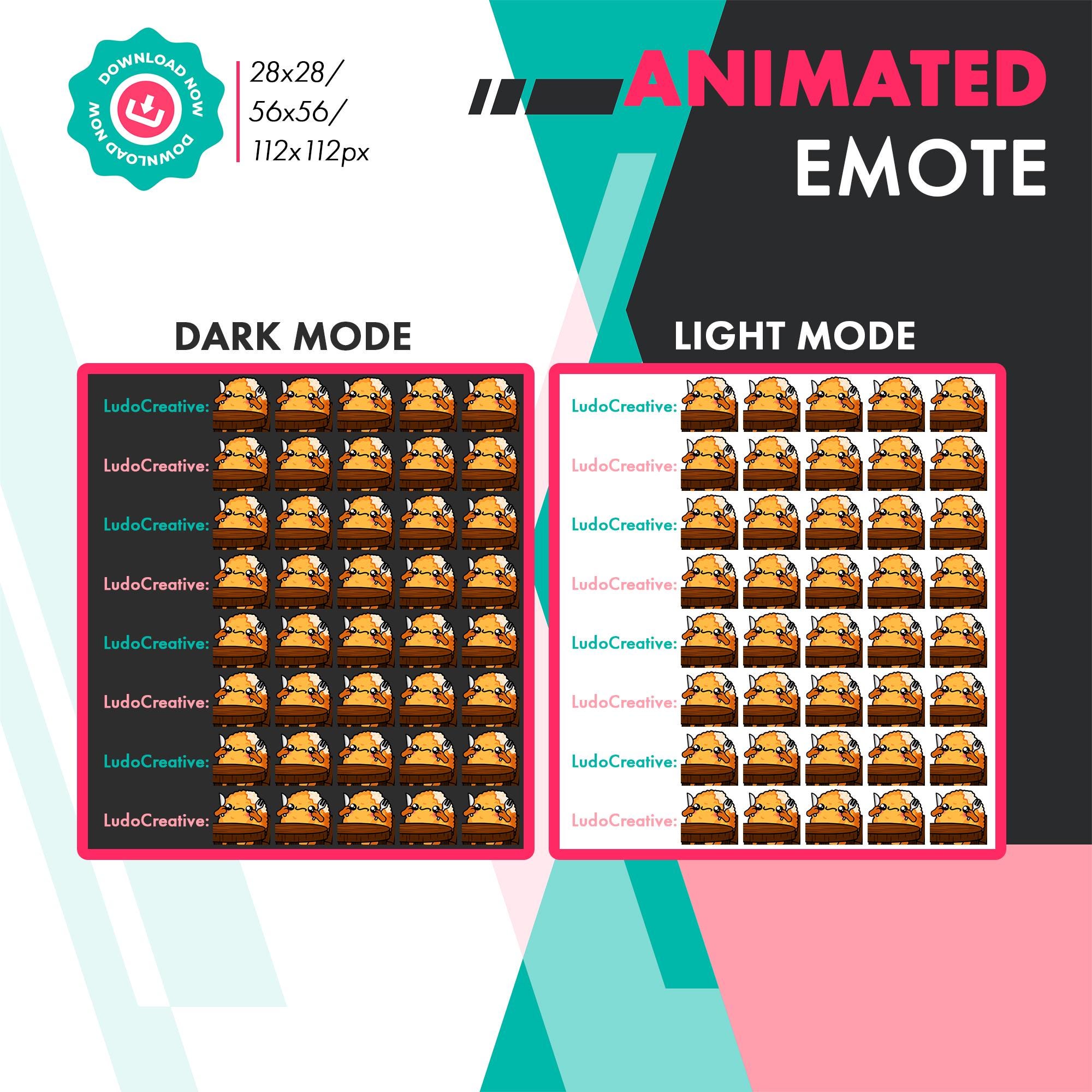 Animated Nugget Hungry Emote, Cute Fries Chicken Waiting for Food Emote ...
