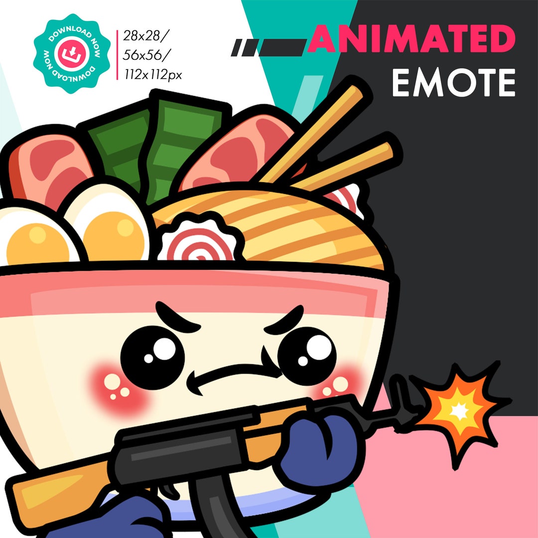 Animated Aim Emote, Cute Ramen Aim Emote for Twitch Youtube Discord ...