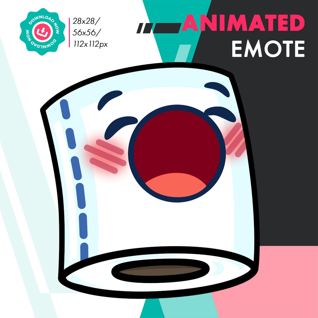 Animated Toilet Paper Emote, Cute Roll POP Emote for Twitch Youtube ...