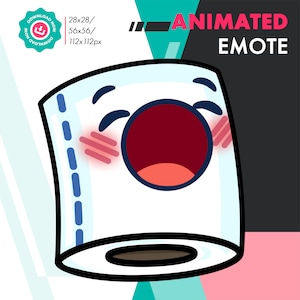 Animated Toilet Paper Emote, Cute Roll POP Emote for Twitch Youtube ...