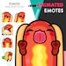 Animated Toast Emotes Pack, 5 Cute Bread and Butter Wiggle, Steer ...