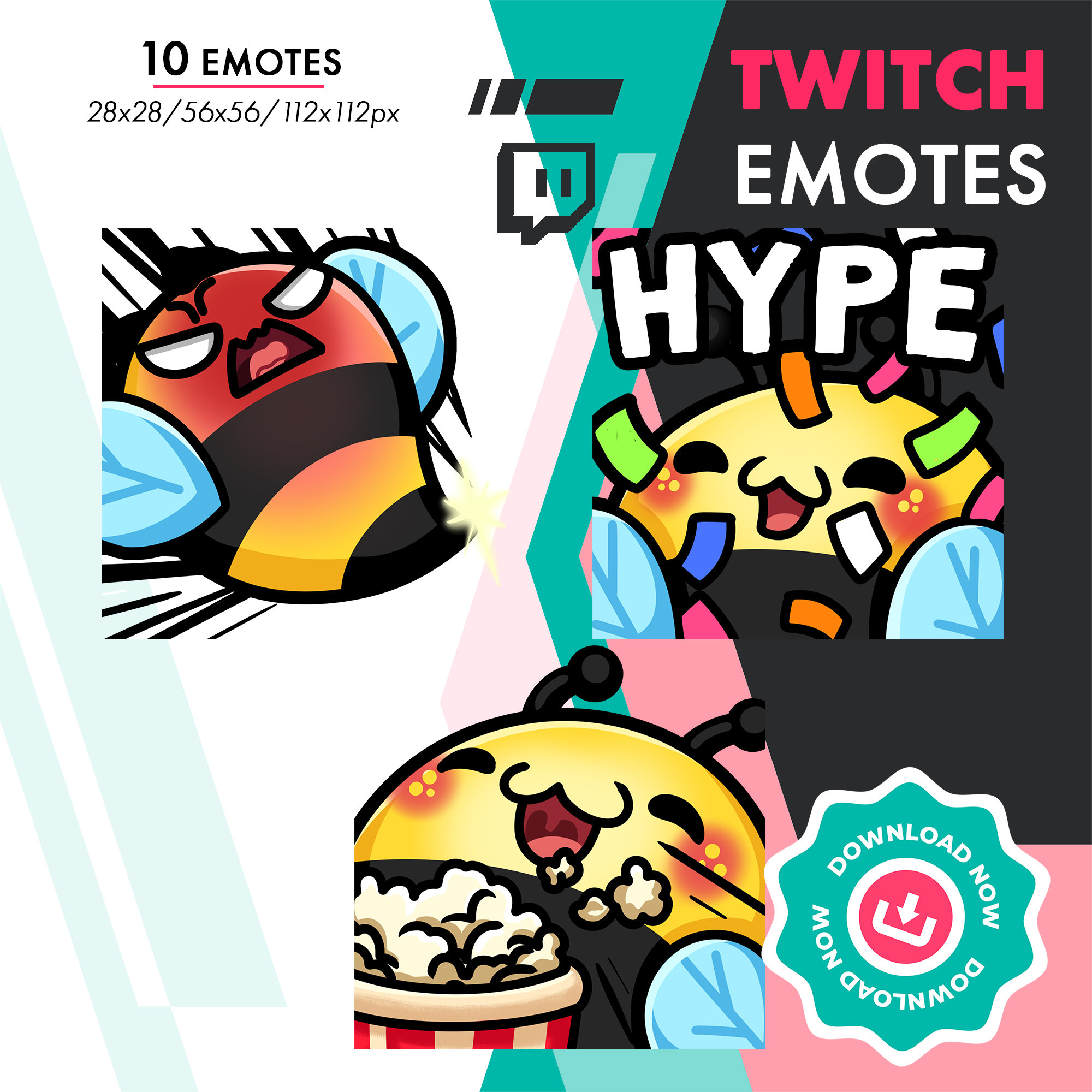 Twitch Bee Emote Pack Cute Wasp Sip Cozy Blanket Rip Hype - Etsy UK