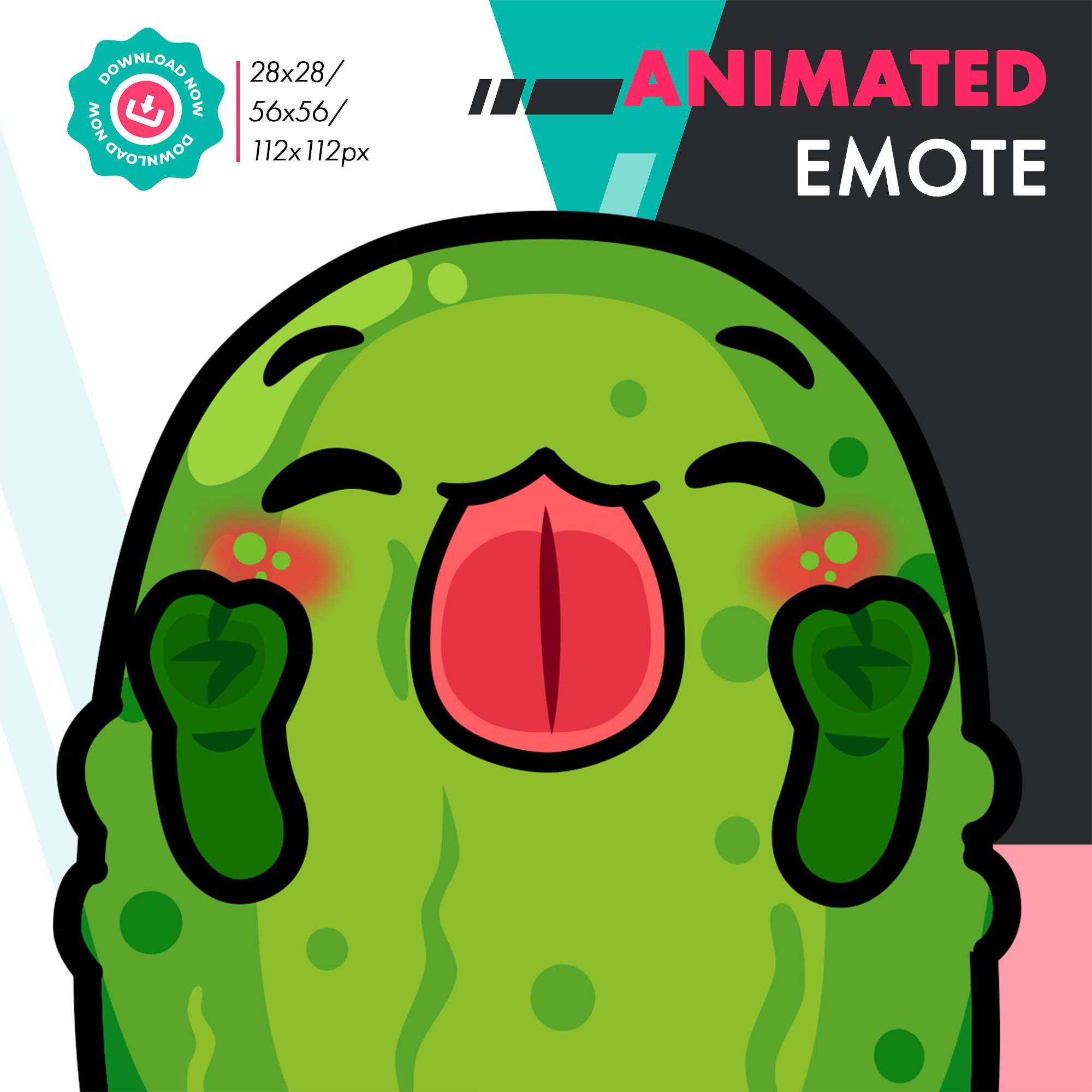 Animated Pickle Emote, Cute Pickle Lick Emote for Twitch Youtube ...