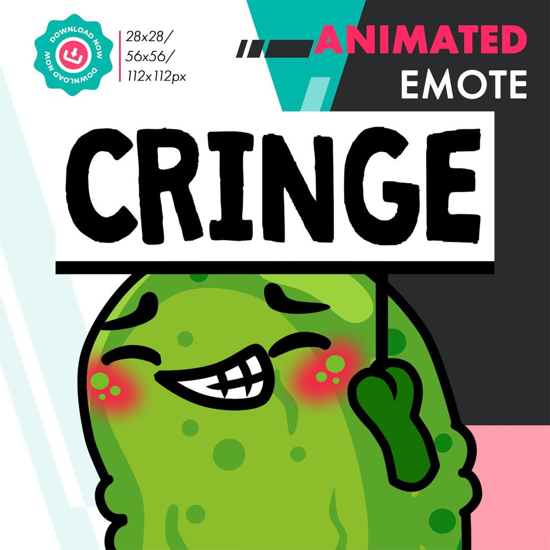 Animated Pickle Cringe Emote, Cute Gherkin Emote for Twitch Youtube ...