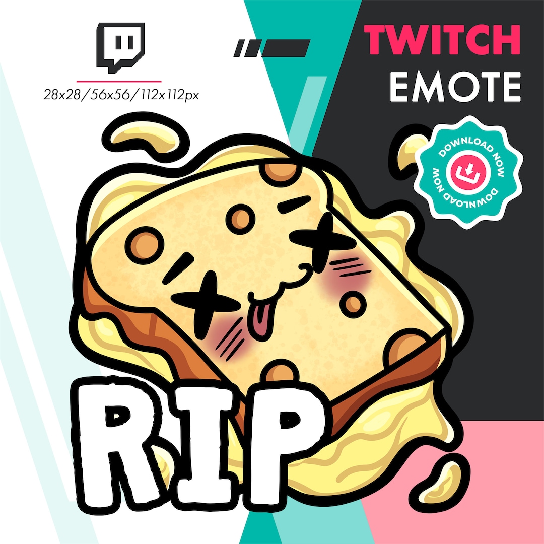 Twitch Rip Emote | Cartoon Toast Rest in Peace Emote for Streamers - Etsy