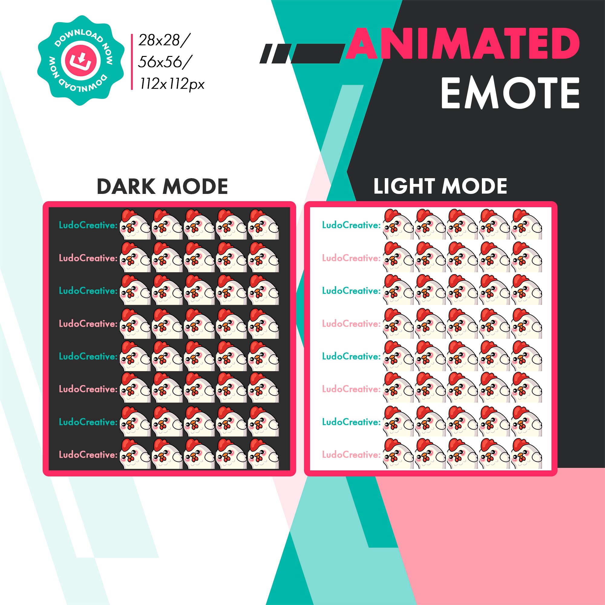 Animated Bobble Emote, Cute Chicken Wiggle Emote for Twitch Youtube ...