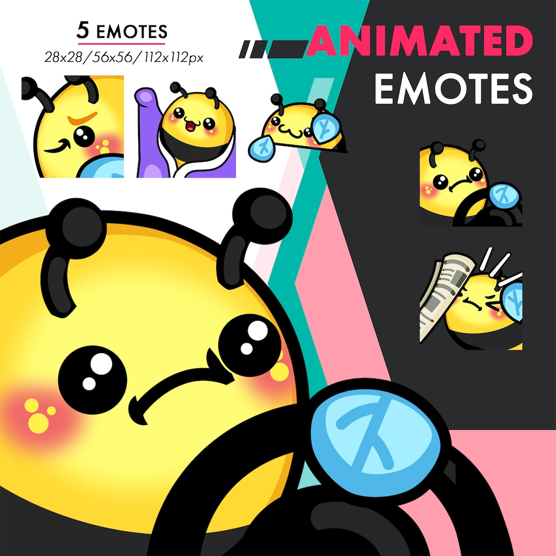 Animated Bee Emote Pack 2, Cute Bee Pop, Cheer, Jam Emote Set for ...
