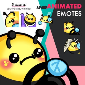 Animated Bee Emote Pack 2, Cute Bee Pop, Cheer, Jam Emote Set for ...