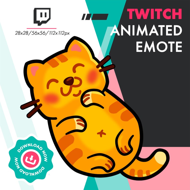 Twitch Animated Cat Emote Cute Chibi Cat Roll Emote for Twitch Youtube ...