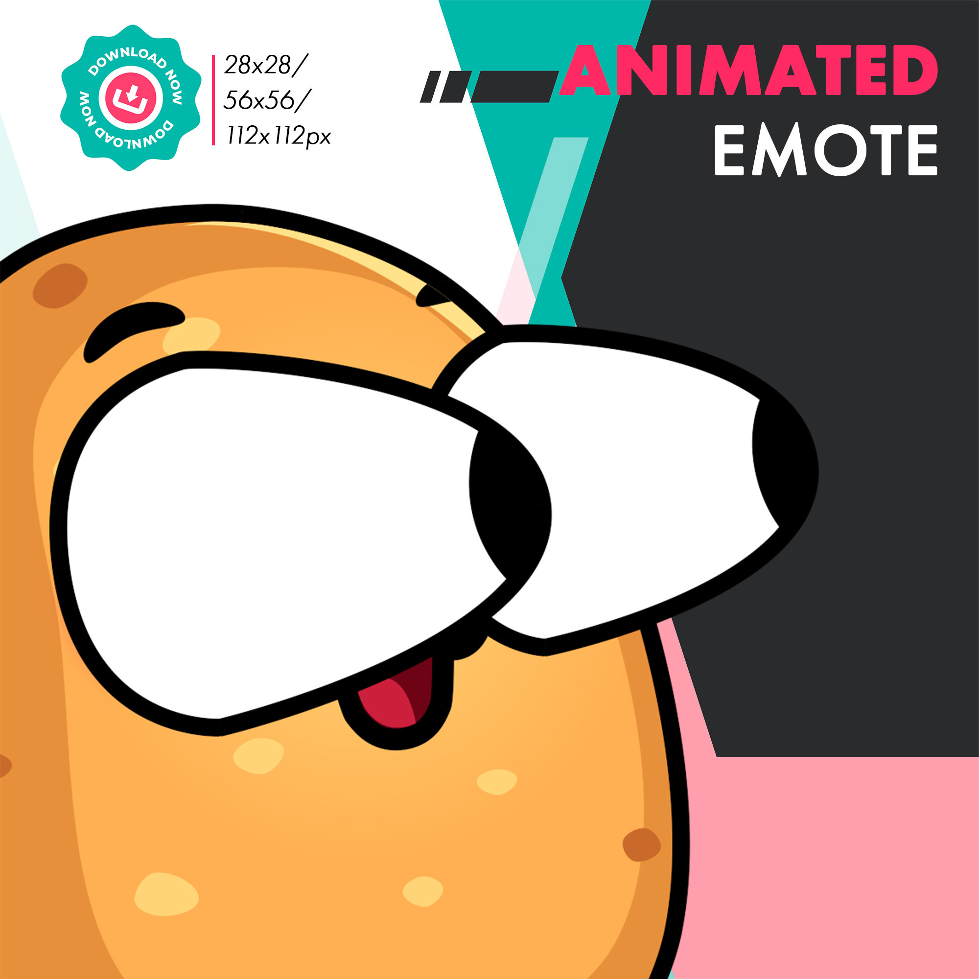 Animated Potato Emote, Cute Potato Boba Shocked Eyes Emote Streamers - Etsy