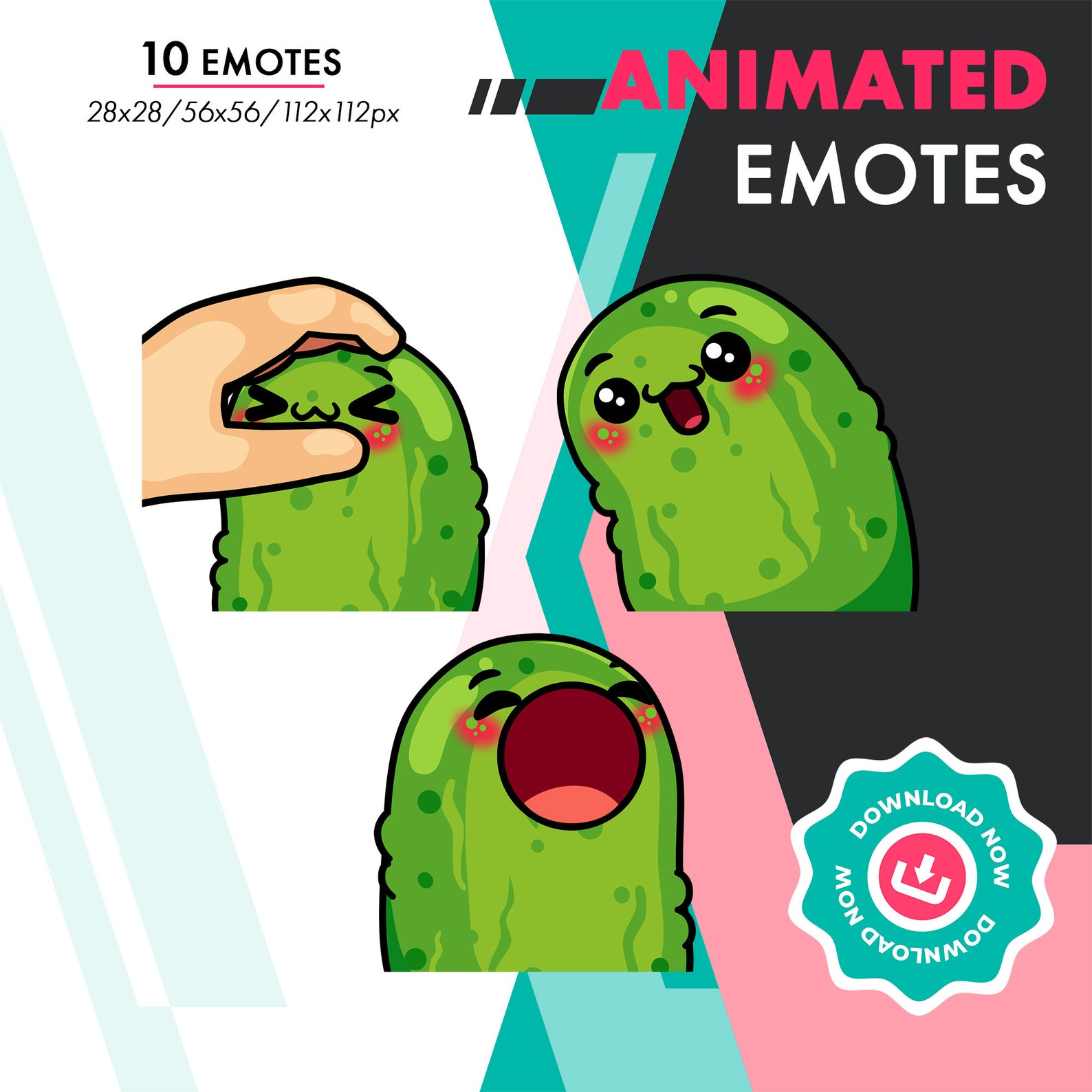 Animated Pickle Emotes Pack, 10 Cute Gherkin Wiggle, Aim, Bonk Emote ...