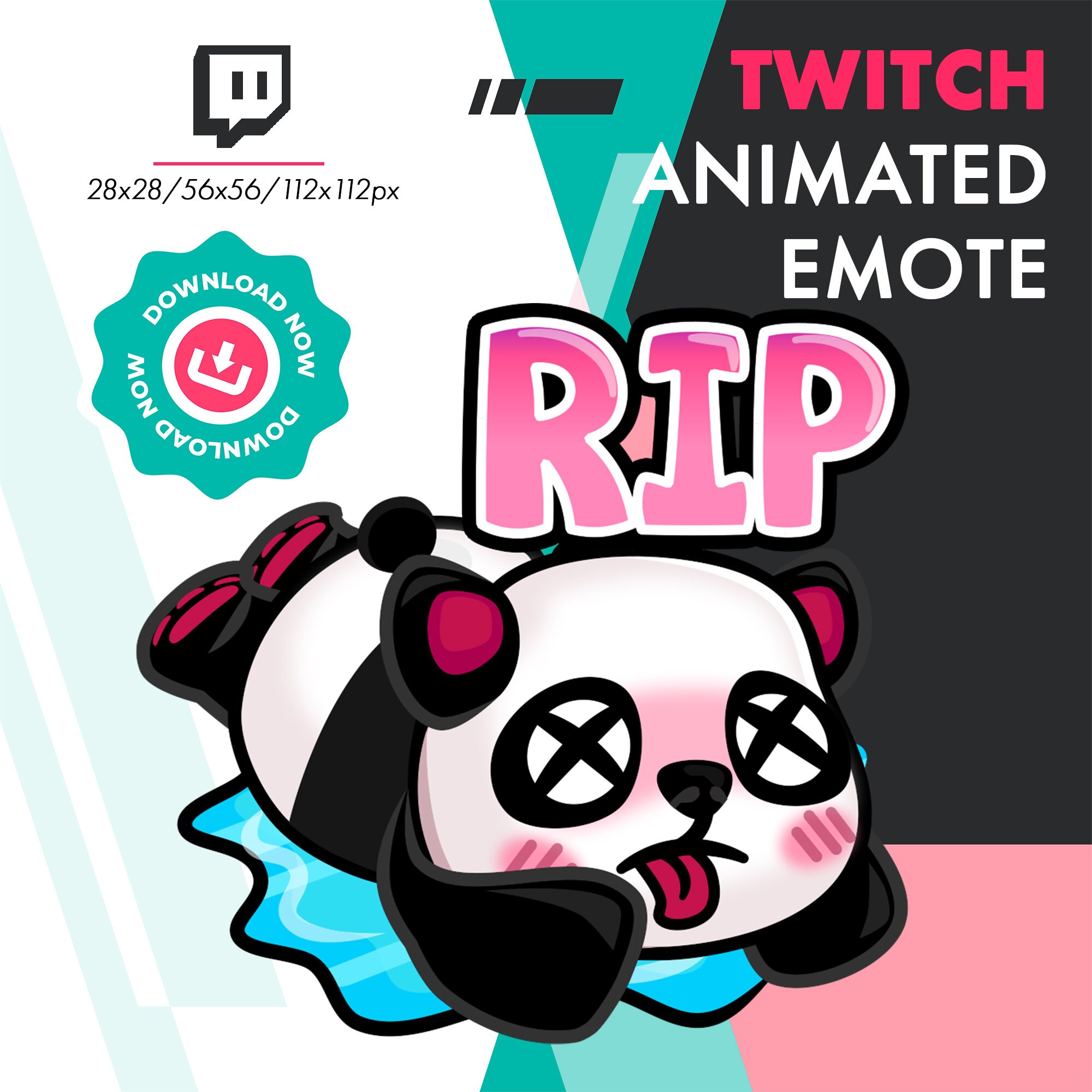 Animated Panda Emote Cute Panda Rip Emote for Twitch Youtube Discord ...