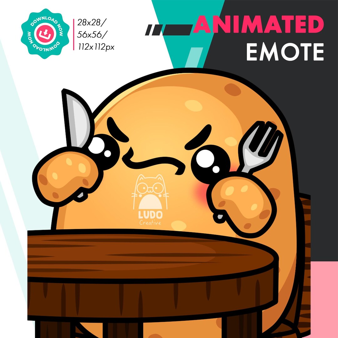Animated Potato Hungry Emote, Cute Potato Waiting for Food Emote for ...