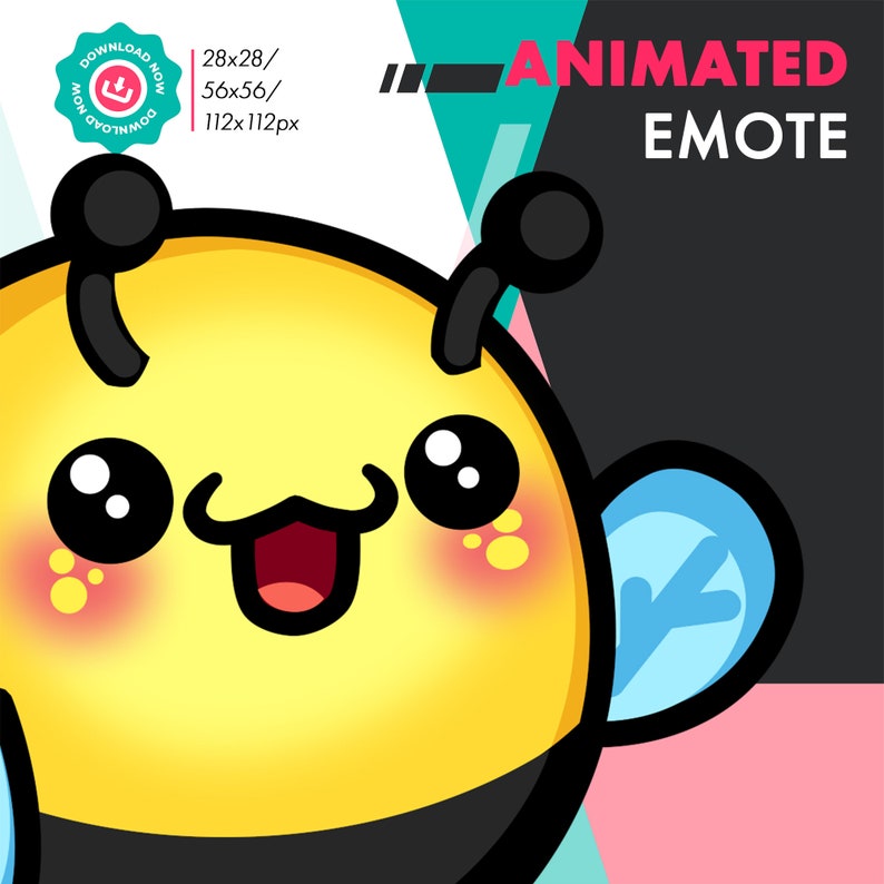 Animated Bee Hi Emote, Cute Animated Wasp Wave Emote for Twitch ...