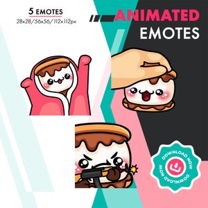 Animated Smores Emotes Pack, 5 Cute S'more Aim, Cozy Blanket, POP Emote ...