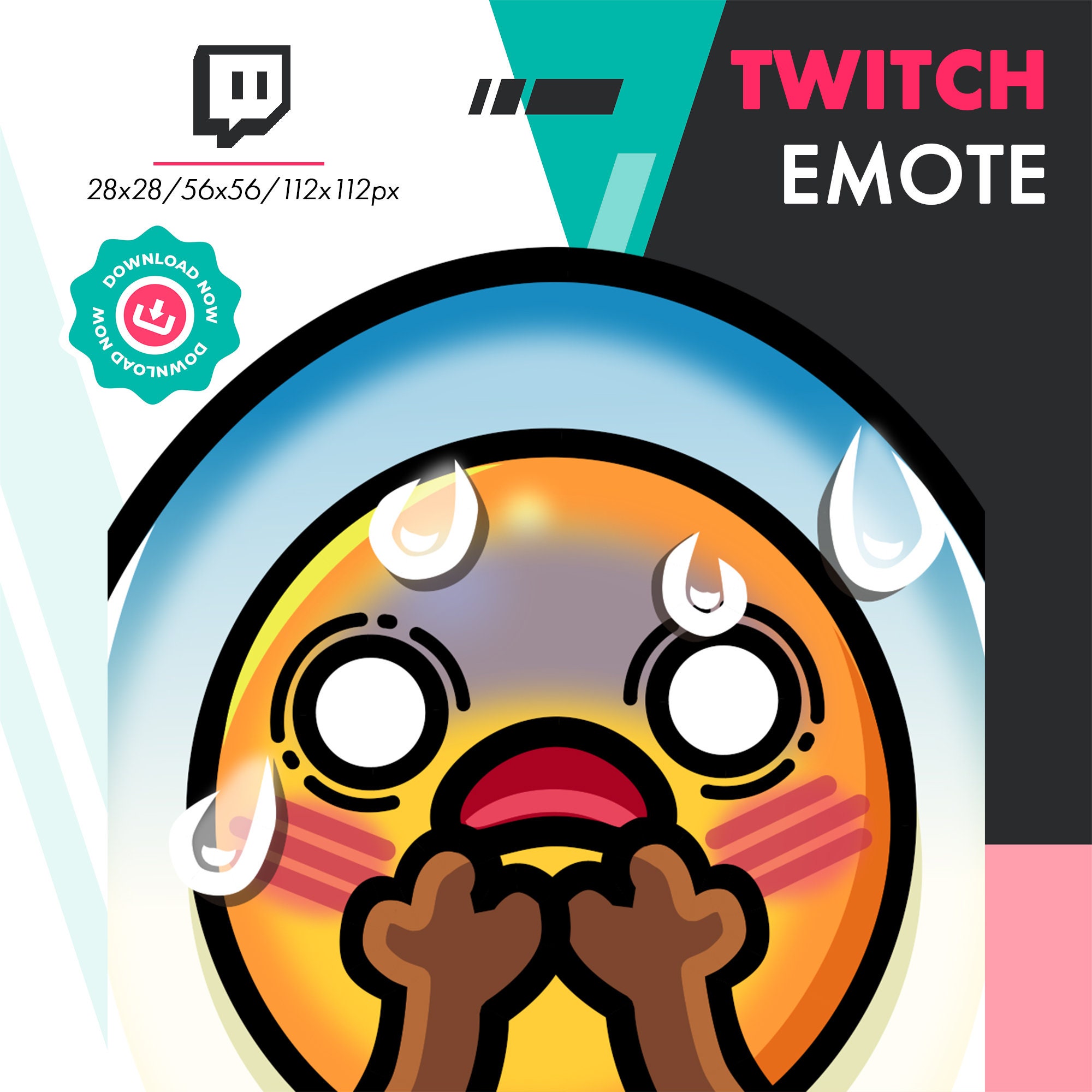 Twitch Egg Emote Cute Boiled Egg Scared Panic Emote for - Etsy
