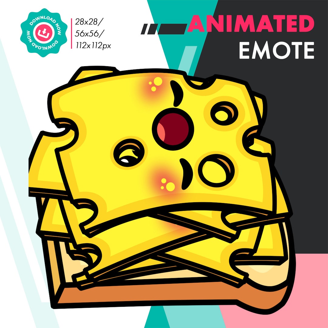 Animated Cheese Stack Emote, Cute Cheddar Slice Raid Emote for Twitch ...