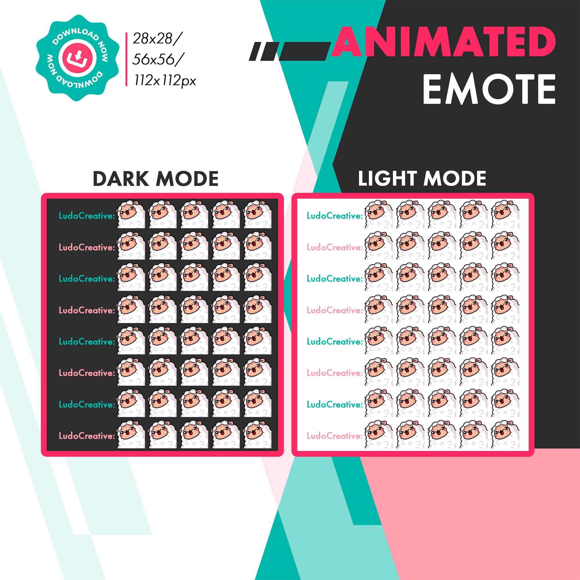 Animated Wiggle Emote, Cute Lamb Bobble Emote for Twitch Youtube ...