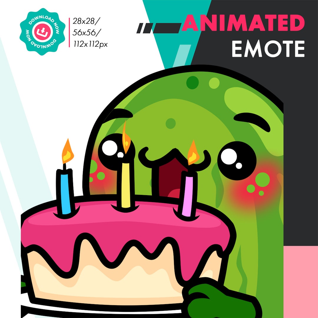 Animated Pickle Cake Emote, Cute Gherkin Birthday Emote for Twitch ...