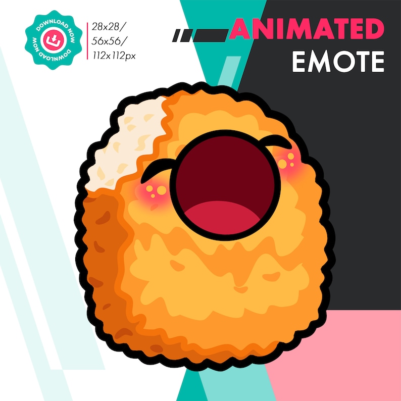 Animated Chicken Nugget Emote, Cute Fried Chicken Pop Emote for ...