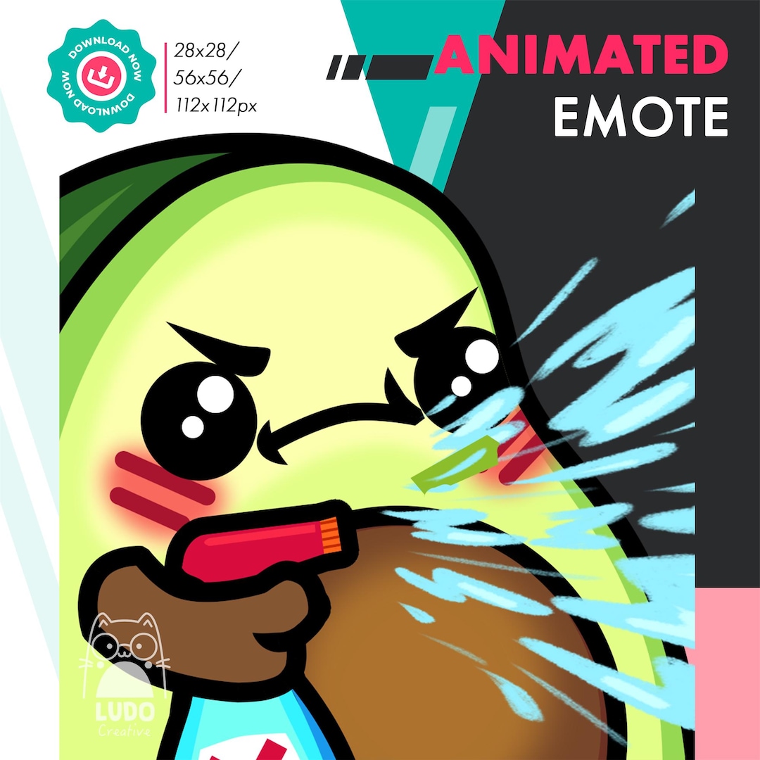Animated Avocado Spray Bottle Emote, Animated Food Squirting Emote for ...