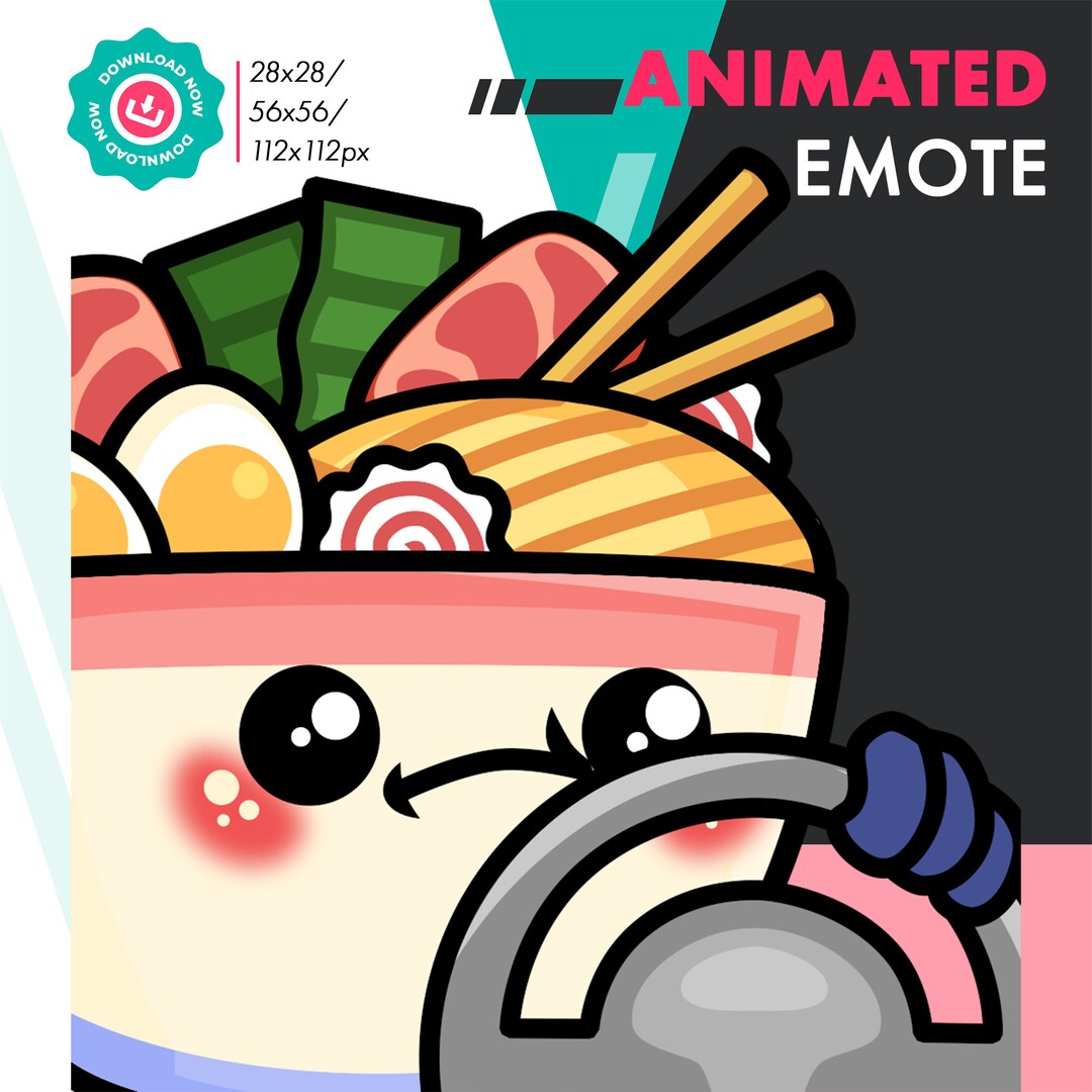 Animated Ramen Emote, Animated Noodle Steer Emote for Twitch Streamers ...