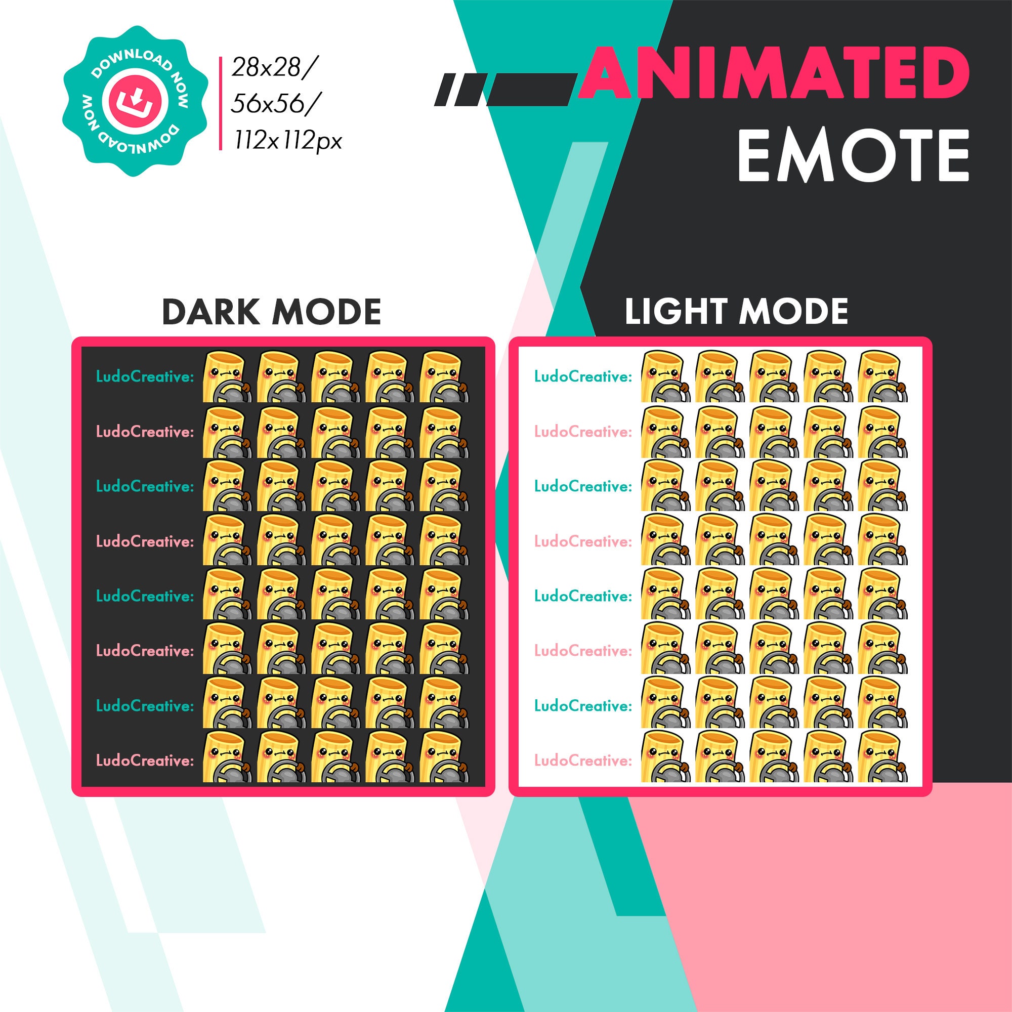 Animated Pasta Driving Emote, Animated Steering Wheel Emote for Twitch ...