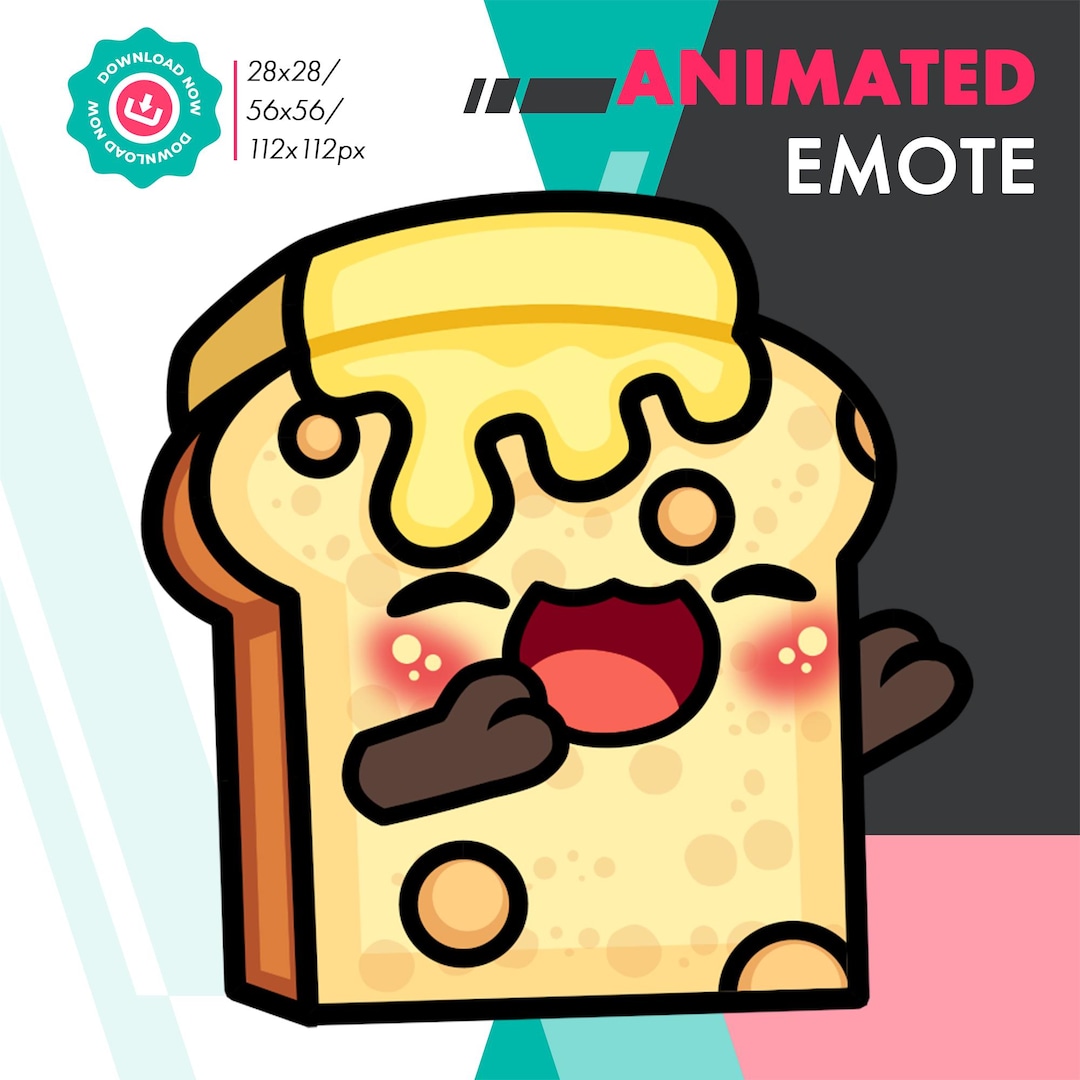 Animated Toast Laugh Emote, Cute Bread Happy Emote for Twitch, Youtube ...