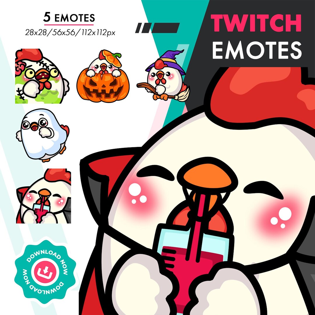 Halloween Chicken Emote Pack, Cute 5 Zombie, Ghost, Pumpkin Chick Emote ...