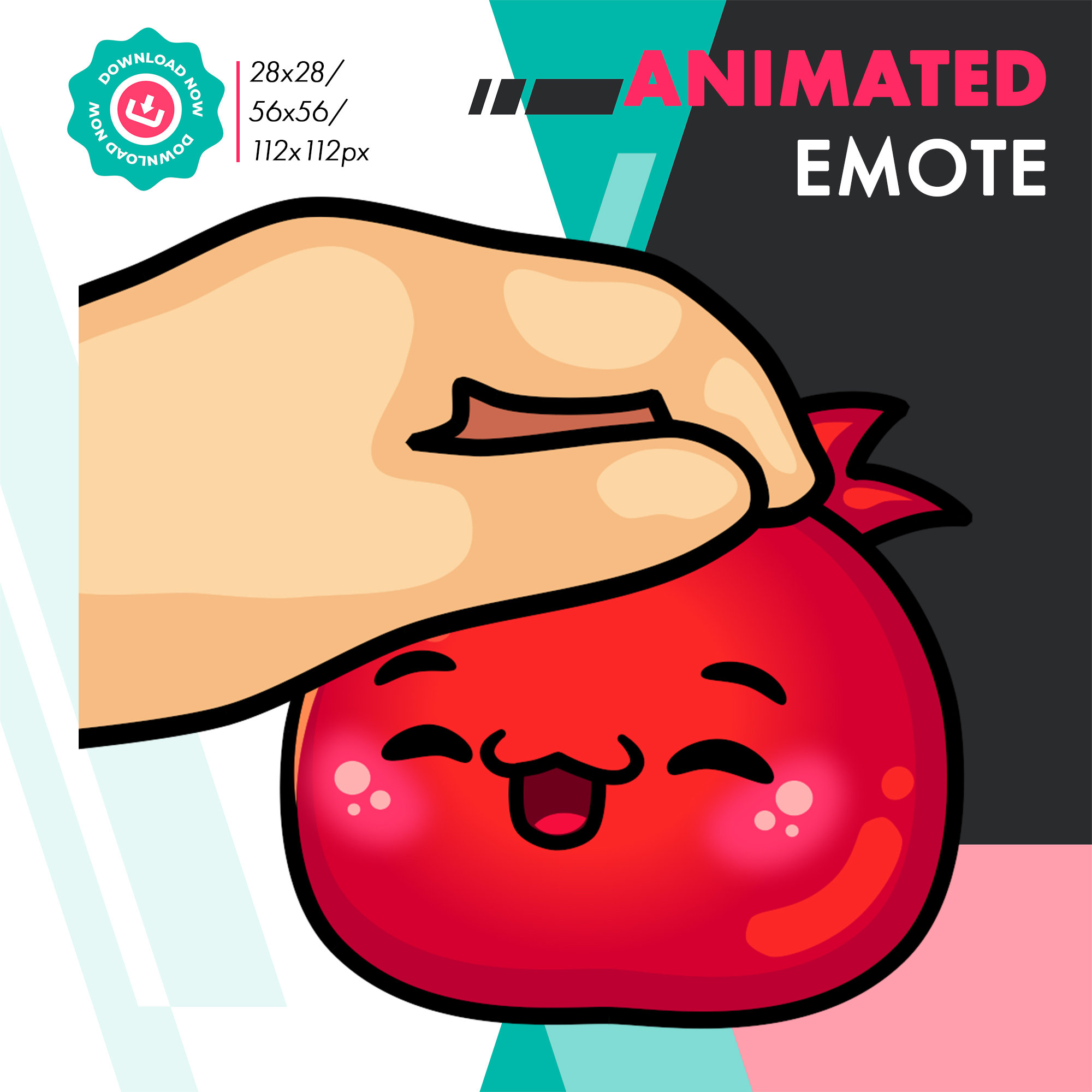 Animated Pomegranate Pet Emote, Animated Fruit Emote for Twitch ...