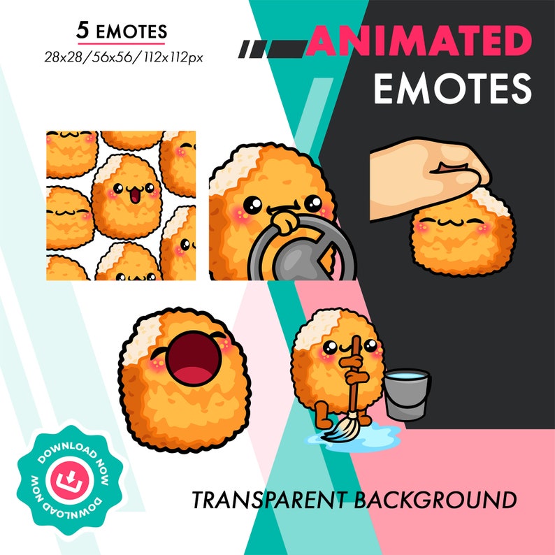 Animated Chicken Nugget Emotes Pack, 5 Cute Fried Chicken Steering ...