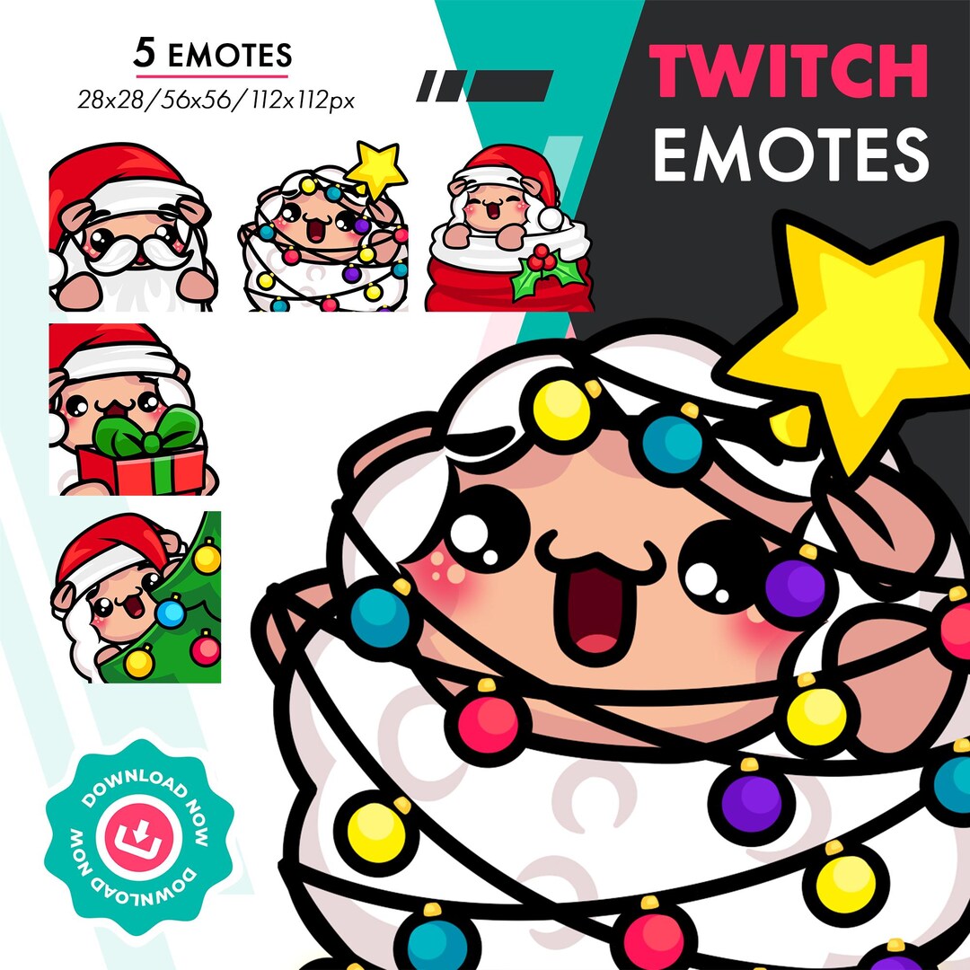 Christmas Lamb Emotes Pack, 5 Cute Sheep Christmas Gift, Tree, Fairy ...