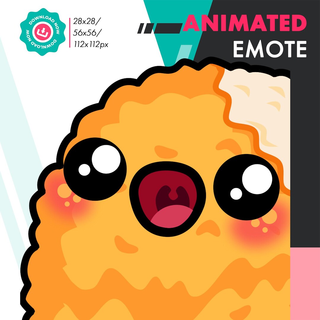 Animated Nugget OMG Emote, Cute Fried Chicken Shocked Emote for Twitch ...