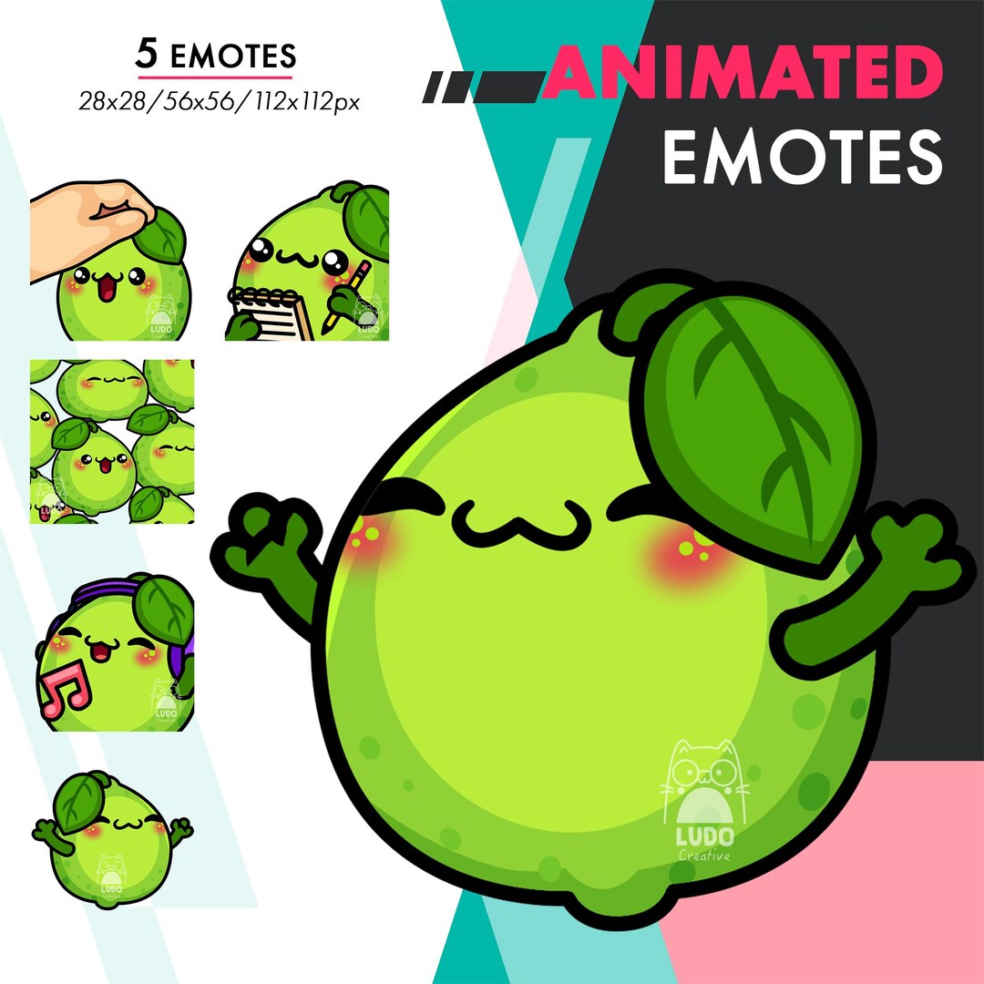Animated Lime Emote Pack 1, 5 Cute Food Dance, Jam, Raid Emote Set for ...