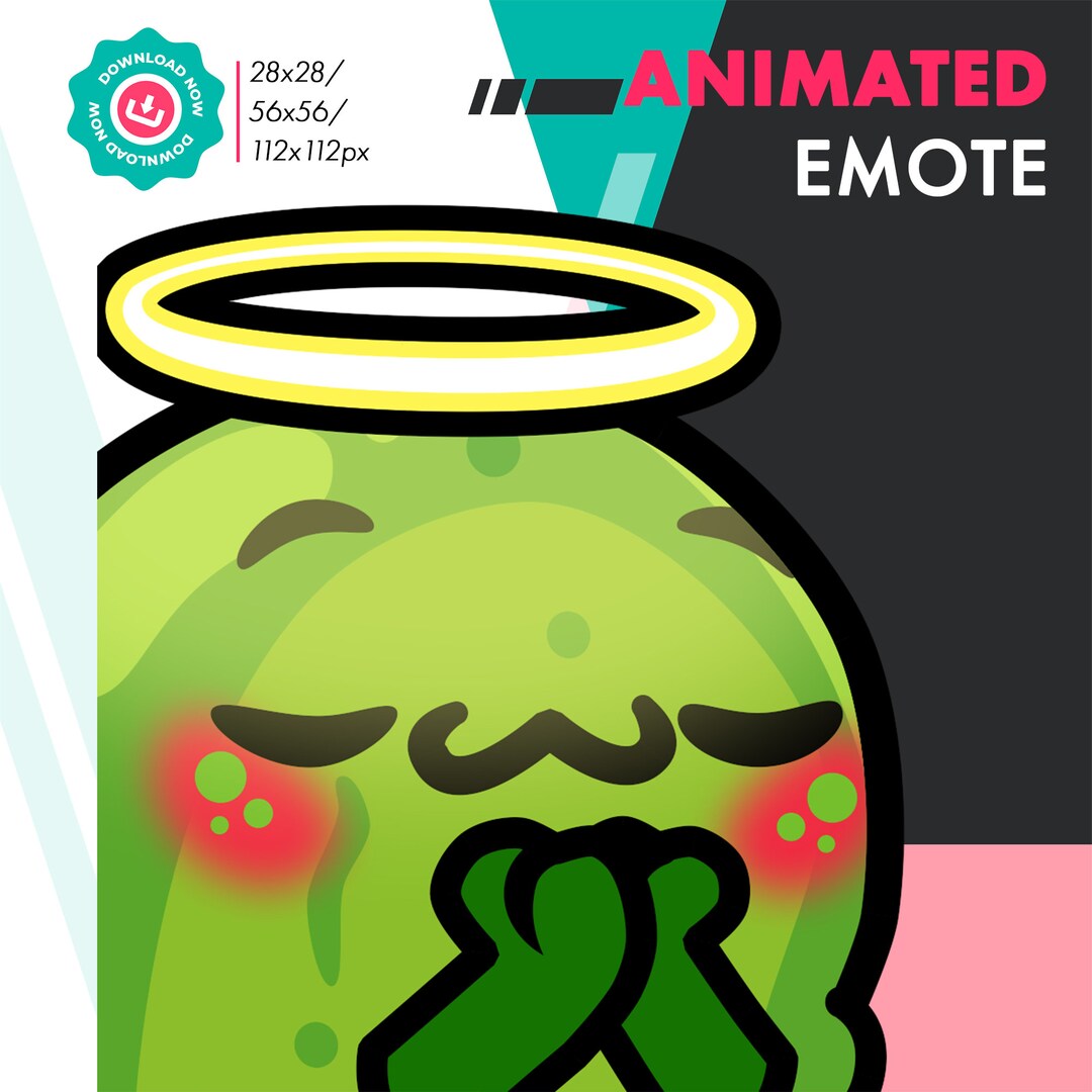 Animated Pickle Halo Emote, Cute Pickle Angel Praying Emote for Twitch ...